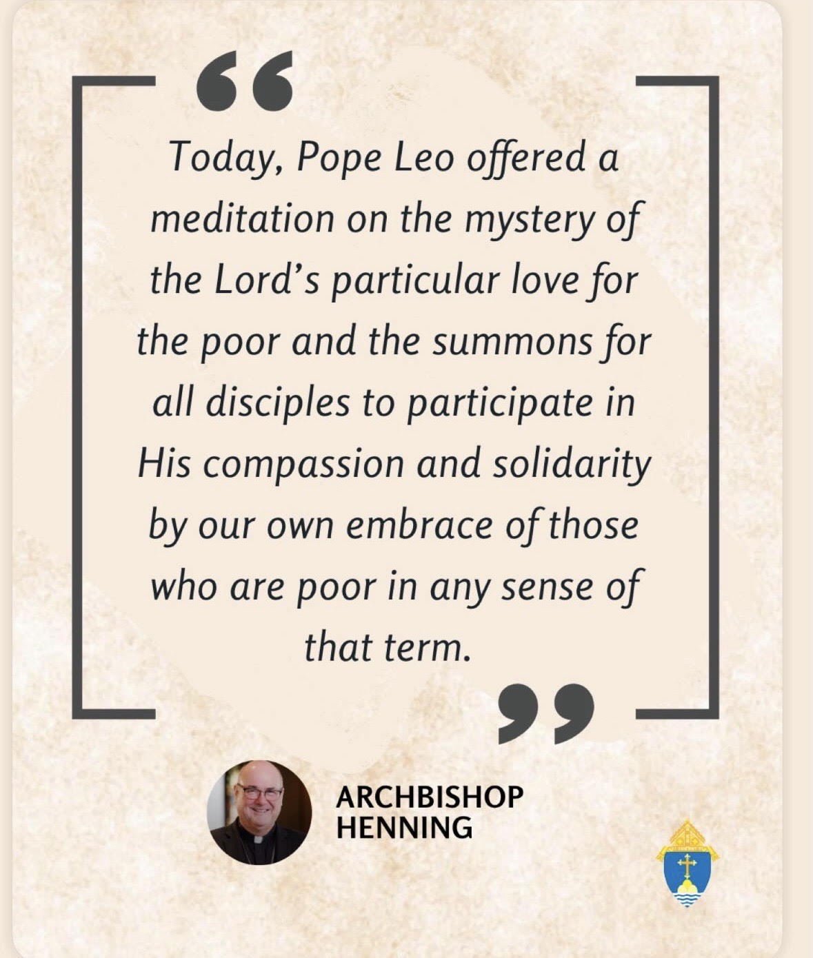 Archbishop Henning’s message following the release of the Holy Father’s ...